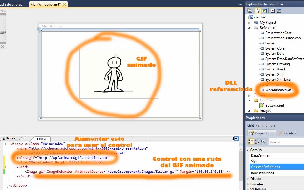 Caja Secreta GUIDEX: GIF animado en WPF (animación continua)