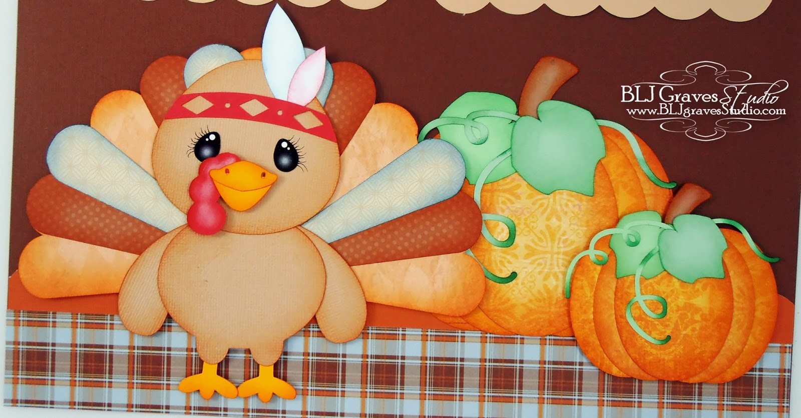 BLJ Graves Studio: Turkey Time Thanksgiving Fall Scrapbook Layout