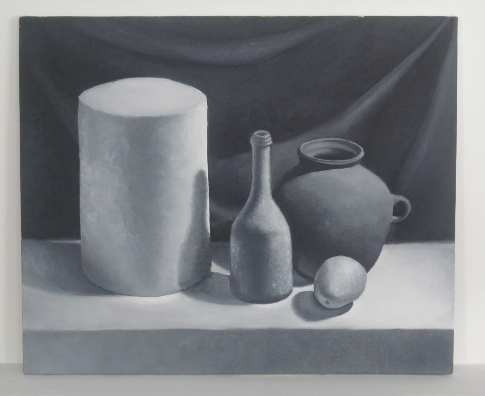 Es que... necesitaba un blog: Clases de Pintura - Bodegón en Blanco y Negro