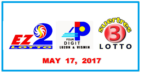 EZ2, 3D, 4D LOTTO RESULTS MAY 17, 2017 - PCSO LOTTO RESULTS