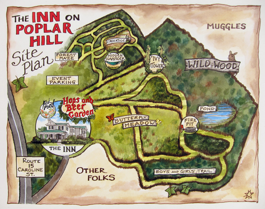 Art By-Products: Inn on Poplar Hill illustrated map