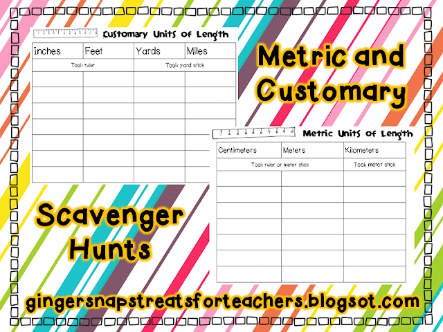 Ginger Snaps: Units of Length Scavenger Hunts