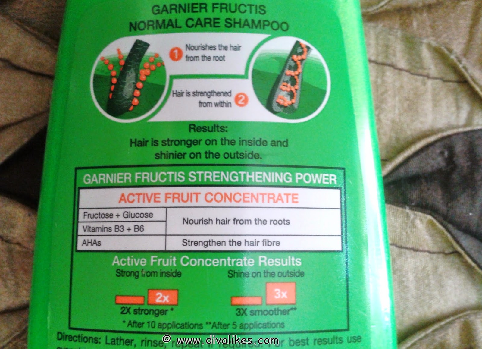 Garnier Fructis Shampoo Label