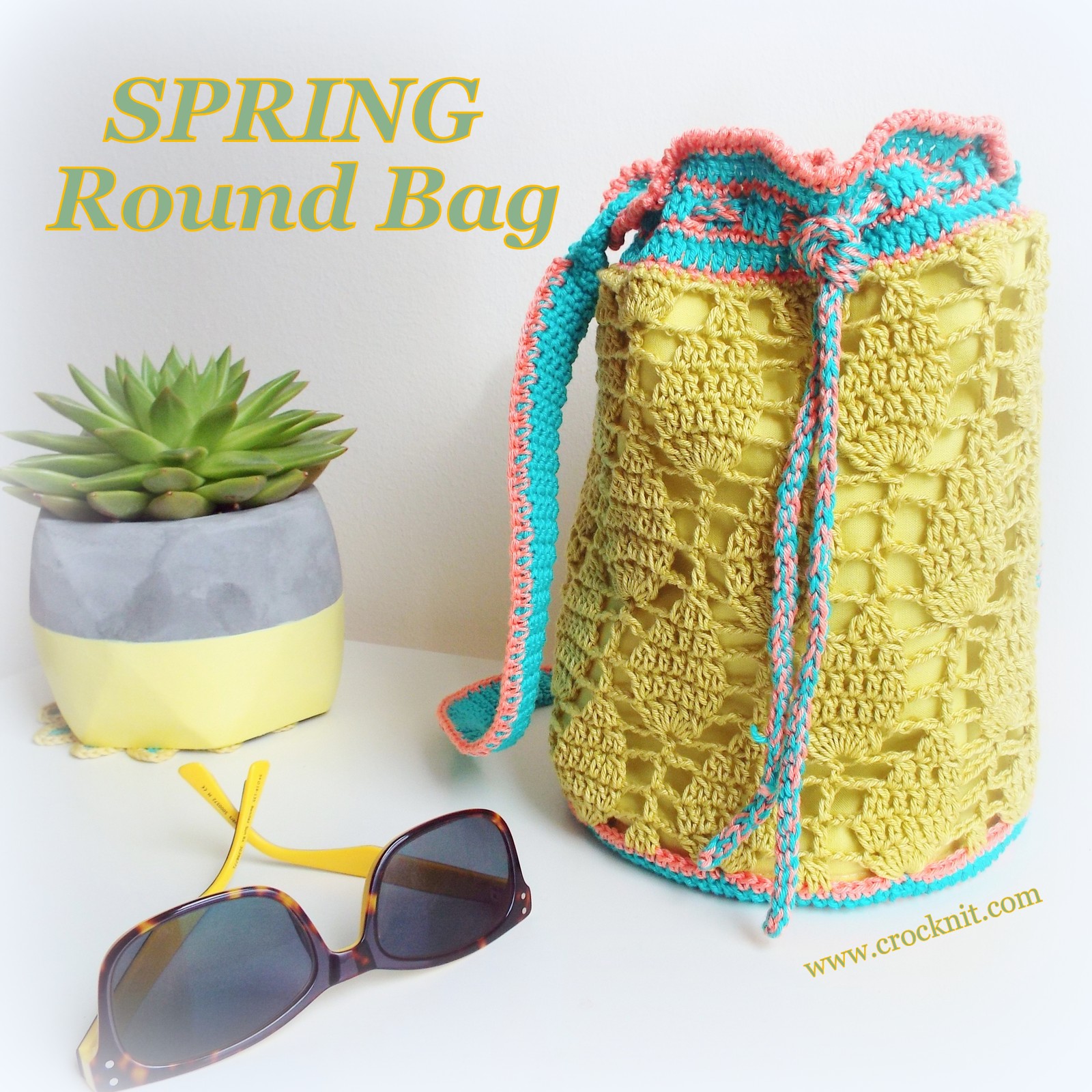 MICROCKNIT CREATIONS: SPRING ROUND BAG Crochet Pattern