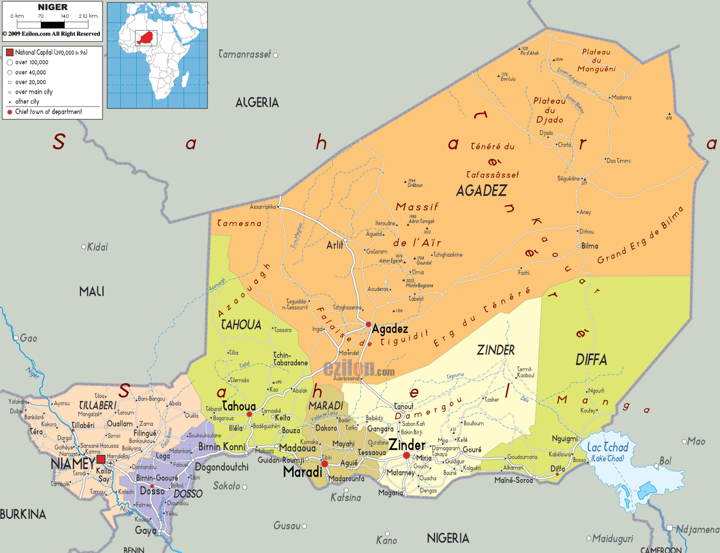 Mapas do Niger - Geografia Total™
