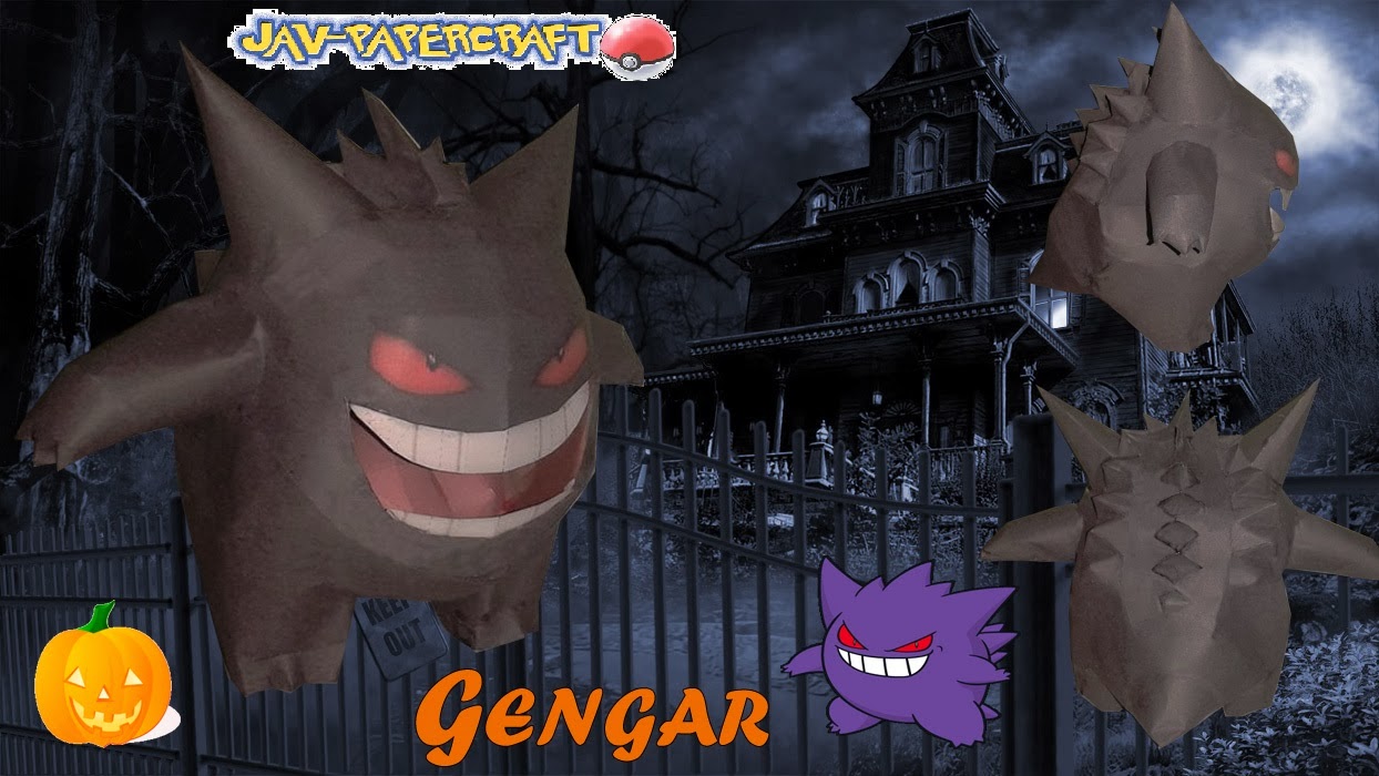 Pokemon Gengar Paper Model ~ Paperkraft.net - Free Papercraft, Paper ...