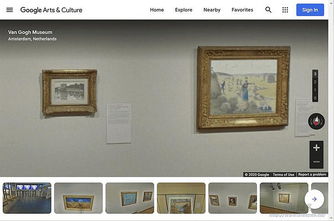 Explore the World's Museums 網站，透過地圖參觀世界上知名的虛擬博物館