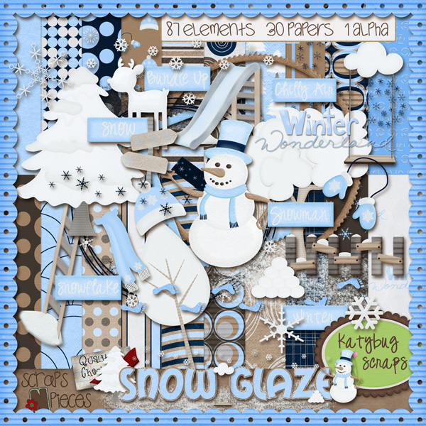 KatyBugScraps: New Kit: Snow Glaze & a Freebie
