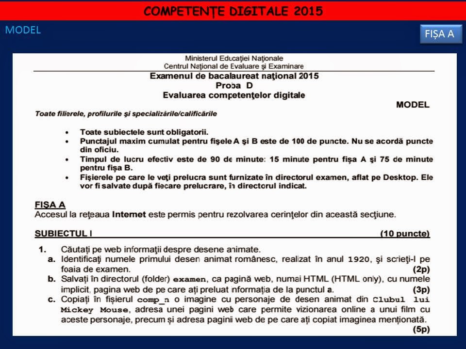 PROFU ECONOMIST: COMPETENȚE DIGITALE-2015