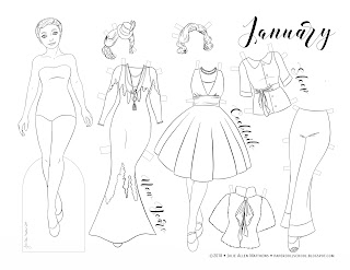 Paper Doll School: January Paper Doll - Set 1