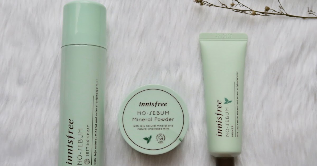 Innisfree No Sebum Setting Spray, Mineral Powder, and Primer Review ...