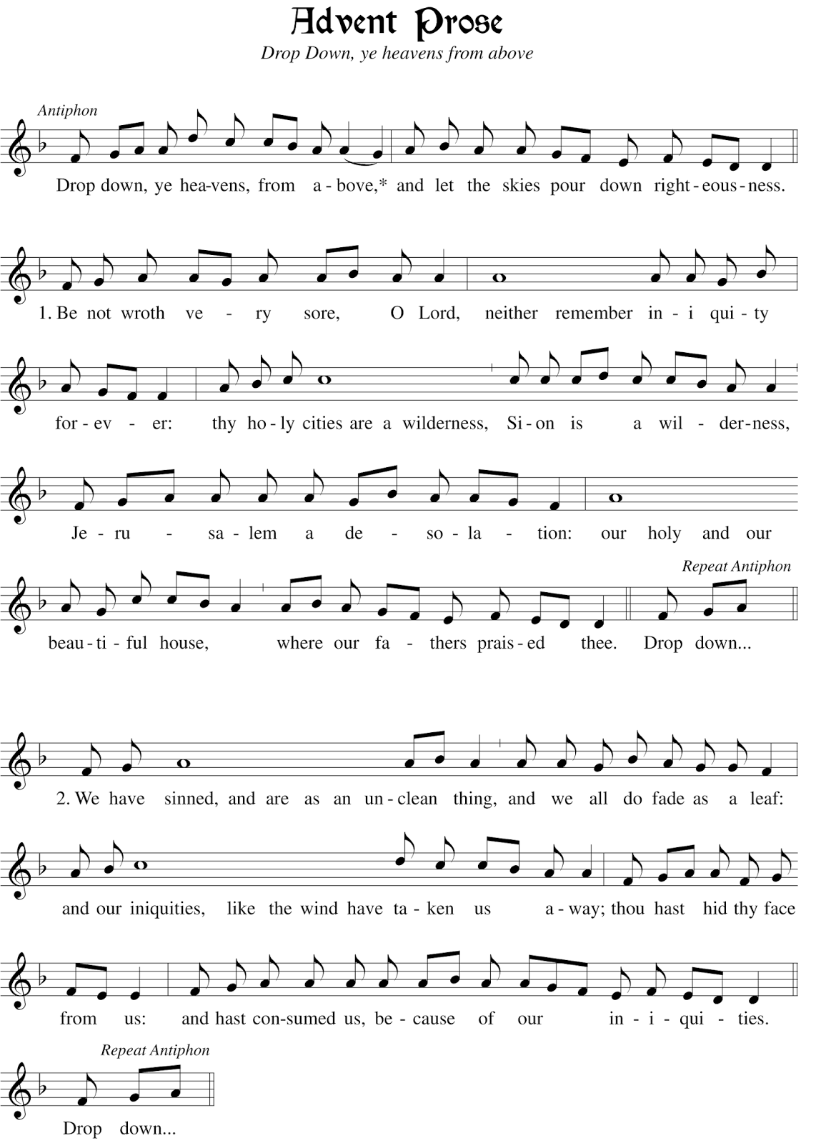 Tonus Peregrinus: The Advent Prose