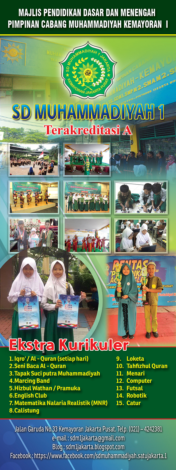 Desain X Banner SD Muhammadiyah 1 Jakarta - 2017/2018