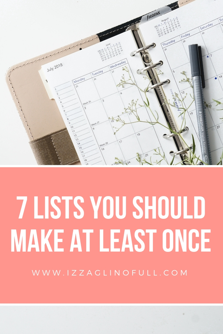 7 Lists You Should Make At Least Once - IzzaGlinoFull