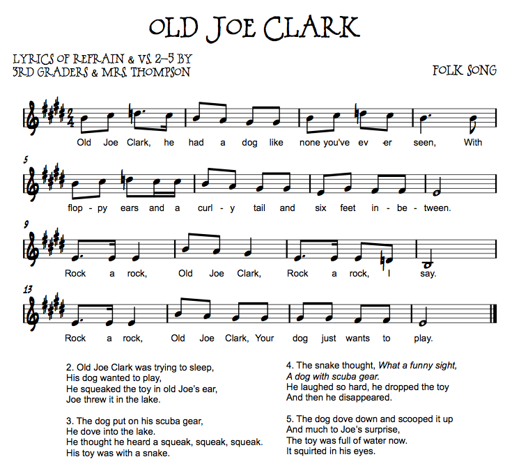 Old Joe Clark - Beth's Notes