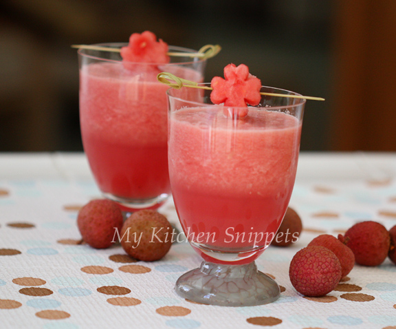 My Kitchen Snippets: Lychee and Watermelon Cocktail