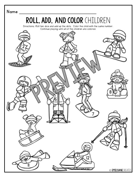 Emily Jane Creates: JANUARY NO PREP KINDERGARTEN PACKET-OVER 100 PAGES!