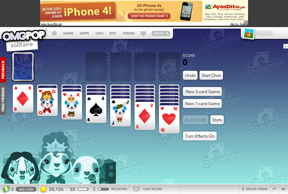 New and Improved Solitaire on OMGPOP! - neknekenken