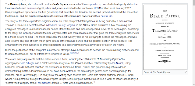 The Mindless Freaks: The Beale Ciphers of Thomas J. Beale
