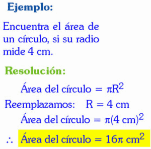 AREA DEL CIRCULO FORMULA EJEMPLOS Y EJERCICIOS RESUELTOS