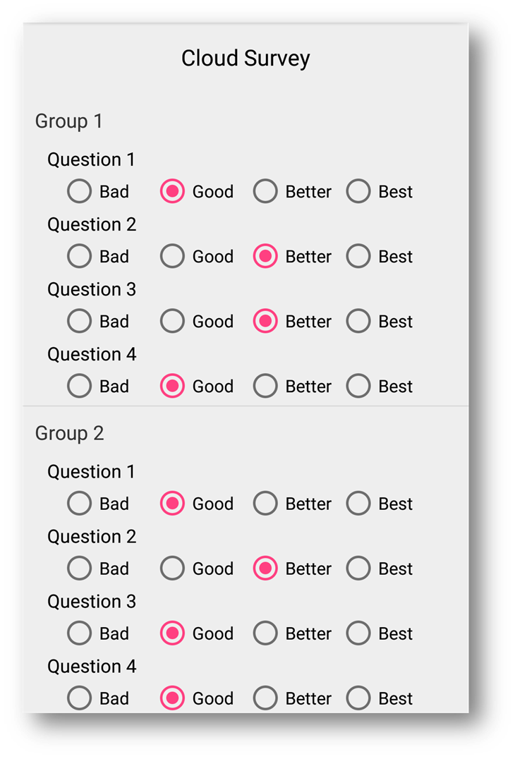 RadioGroup in ListView - Android Designing