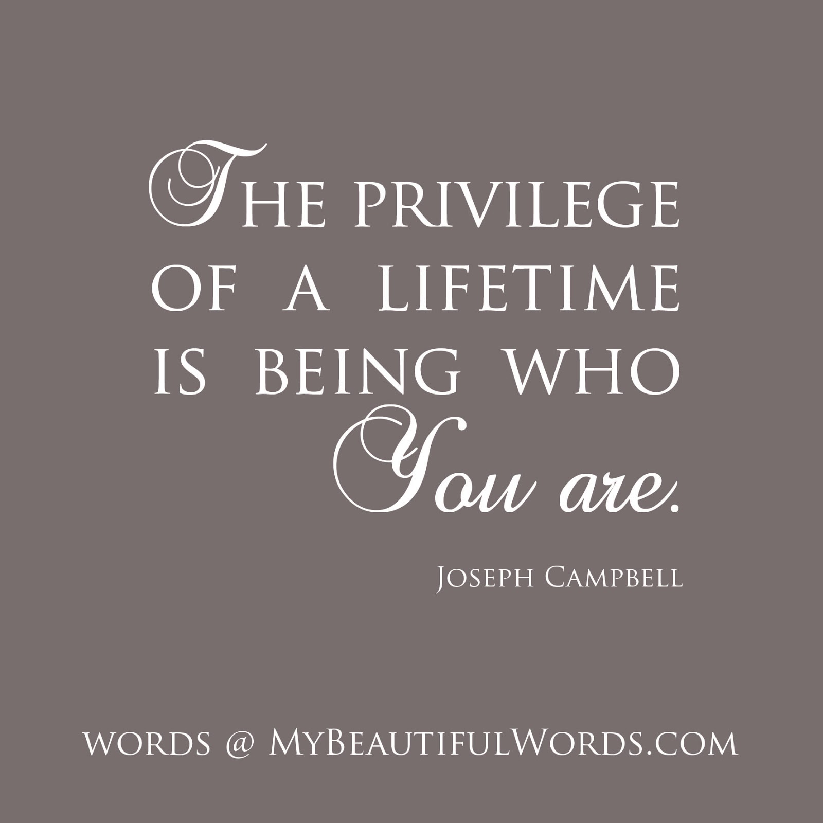 My Beautiful Words.: The Privilege...