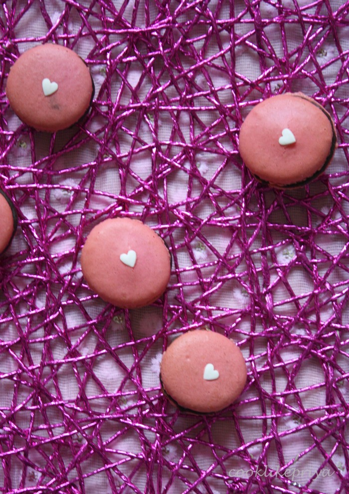 Cook like Priya: Pink Macarons with Chocolate Ganache filling | Macaron ...