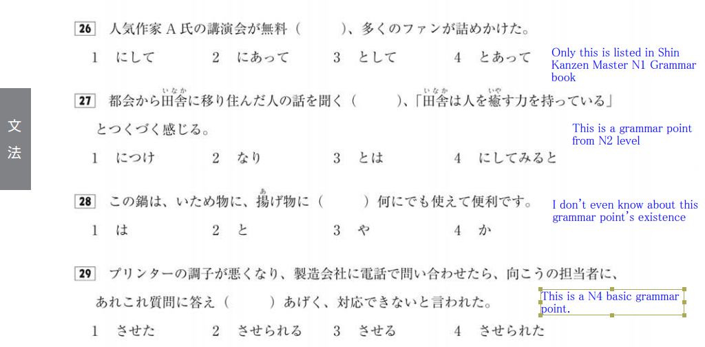 Psyblade Translation: Working on the JLPT N1 official sample test.