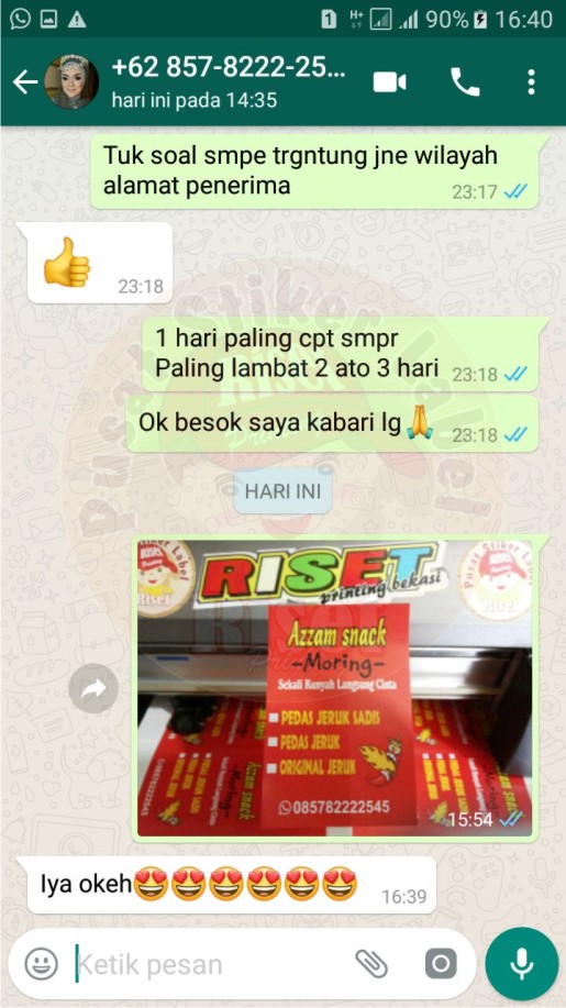 CETAK STIKER LABEL MINUMAN DAN MAKANAN I 0823-3129-8479: TESTIMONI ...