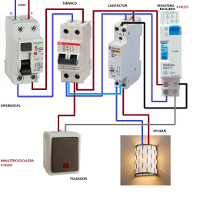 Electrical diagrams: Staircase model 4 wire contactor ELPA 8