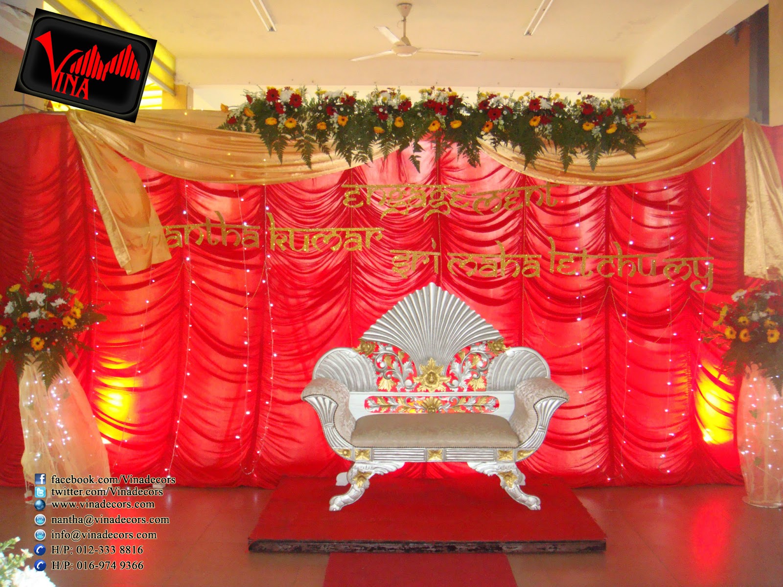 Vina Canopy & Decor: Engagement and Wedding Dinner Backdrops Concept ...