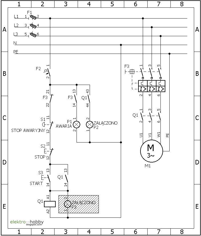 Sterowanie silnikiem trójfazowym na styczniku | elektro--hobby
