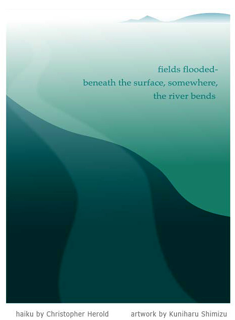 see haiku here 観る俳句: Haiga 595 Christopher Herold haiku - river