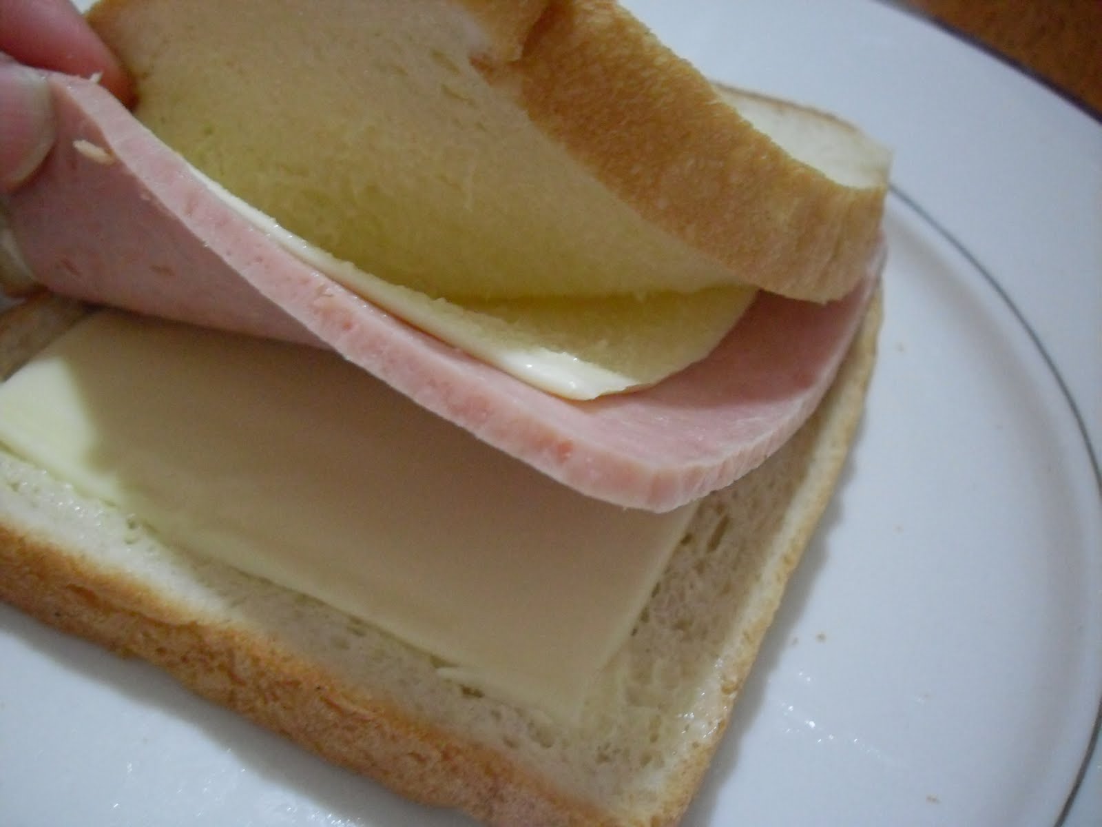 Toasted Bread With Turkey Ham And Cheese