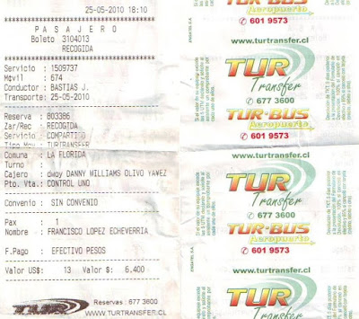 COLECCION BOLETOS DE BUSES INTERREGIONALES DE CHILE: PASAJE IMPRESO EN ...