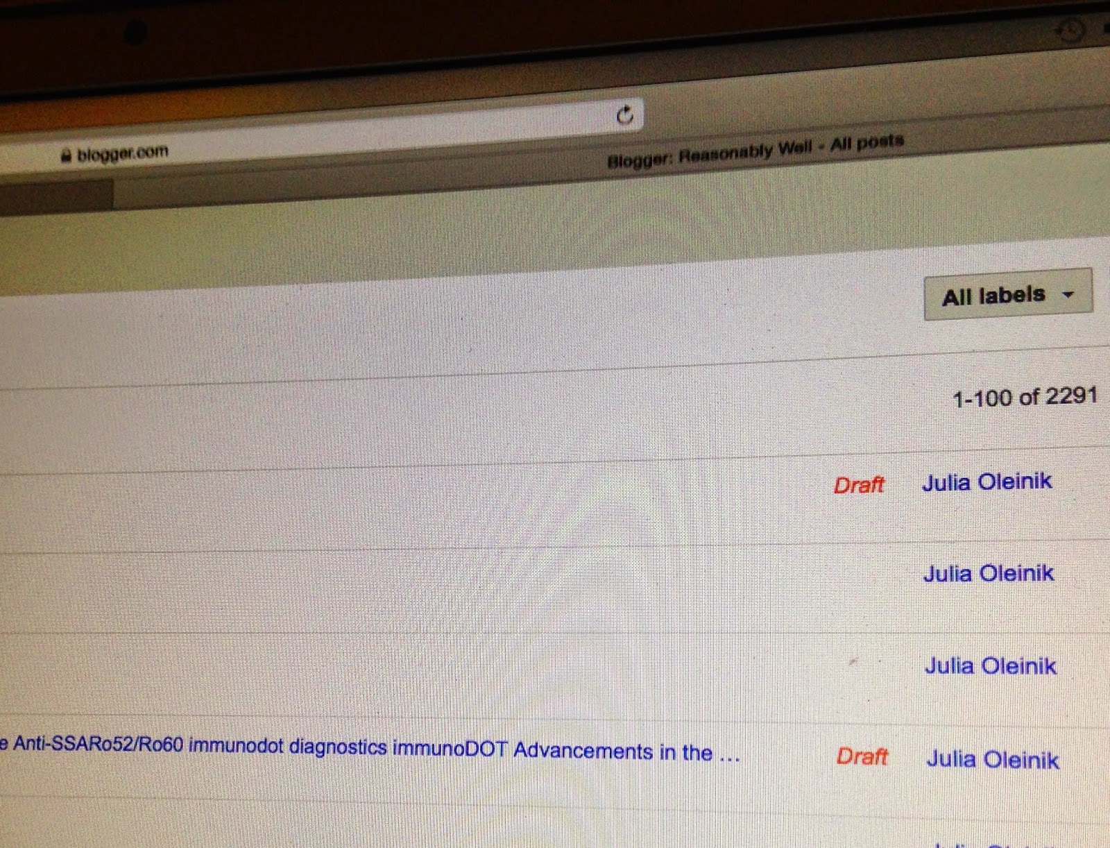 Reasonably Well: Preoccupation