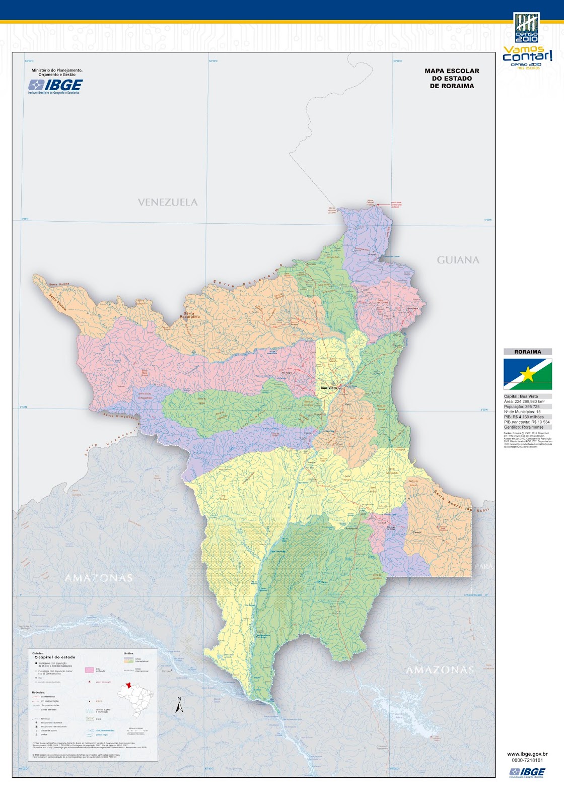Mapa dos Municípios de Roraima - Doc Sports™