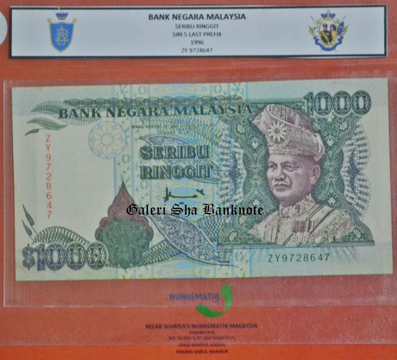Galeri Sha Banknote: WANG KERTAS 1000 RINGGIT