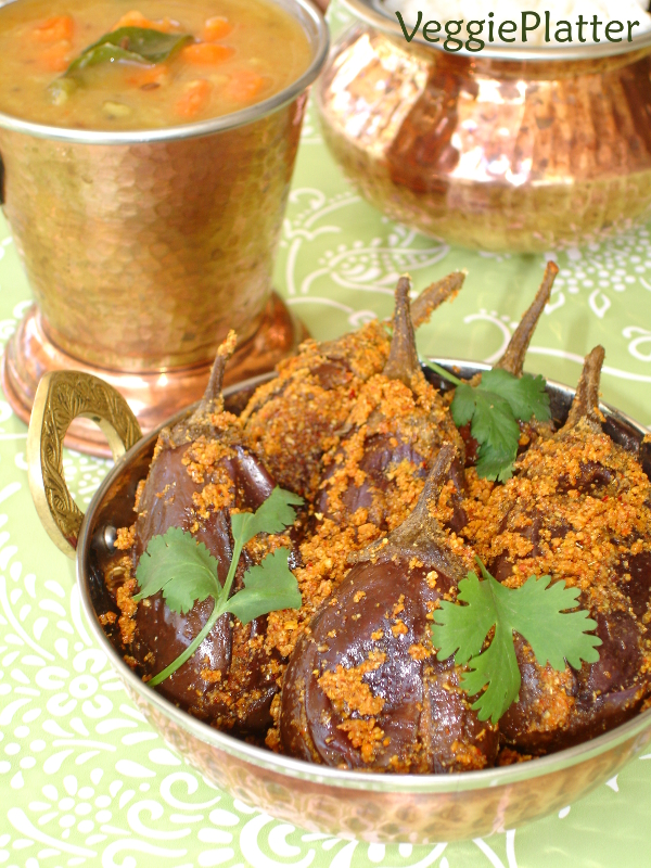 Veggie Platter: G ~ Gutti-Vankaya Koora (Dry Version)