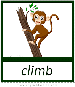English for Kids Step by Step: Printable Flashcards: Animal Actions ...