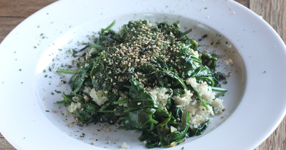 Superfoods Month: Spinach fried rice with furikake by Emery