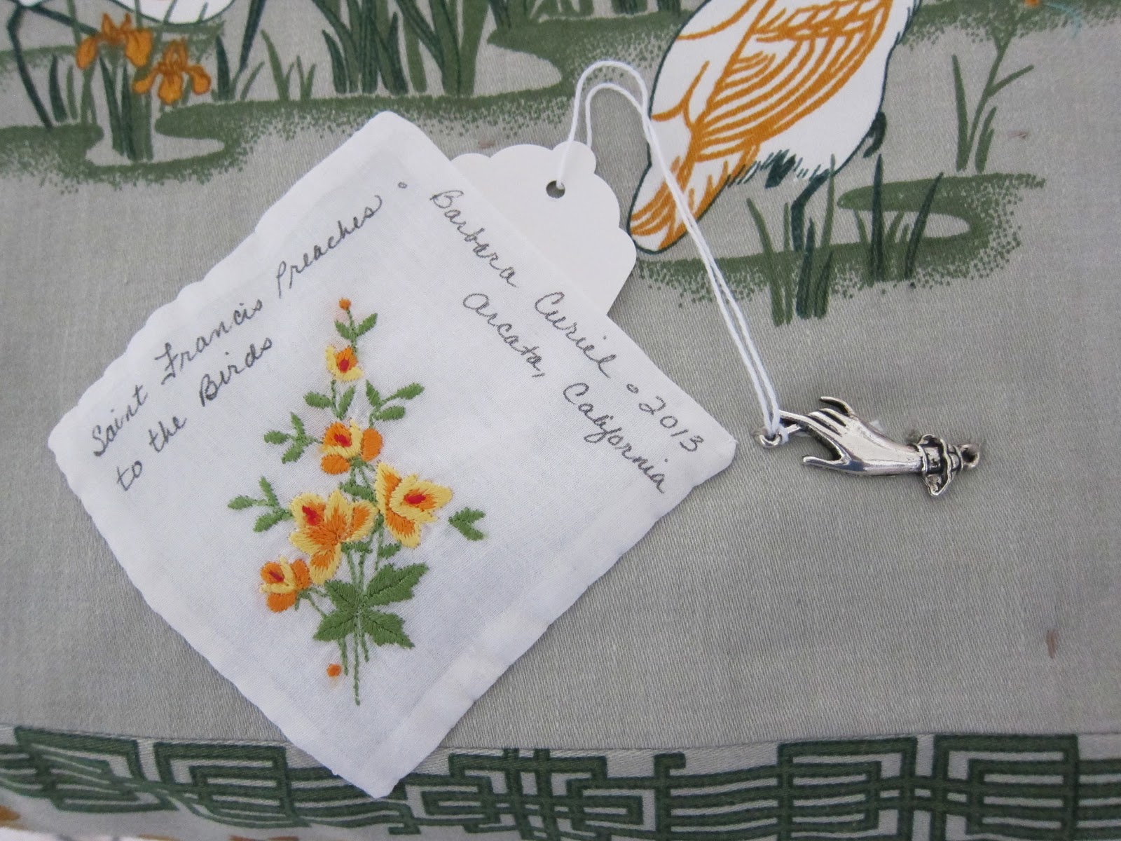 Thinking Out Loud: Making a Pocket Quilt Label from a Handkerchief