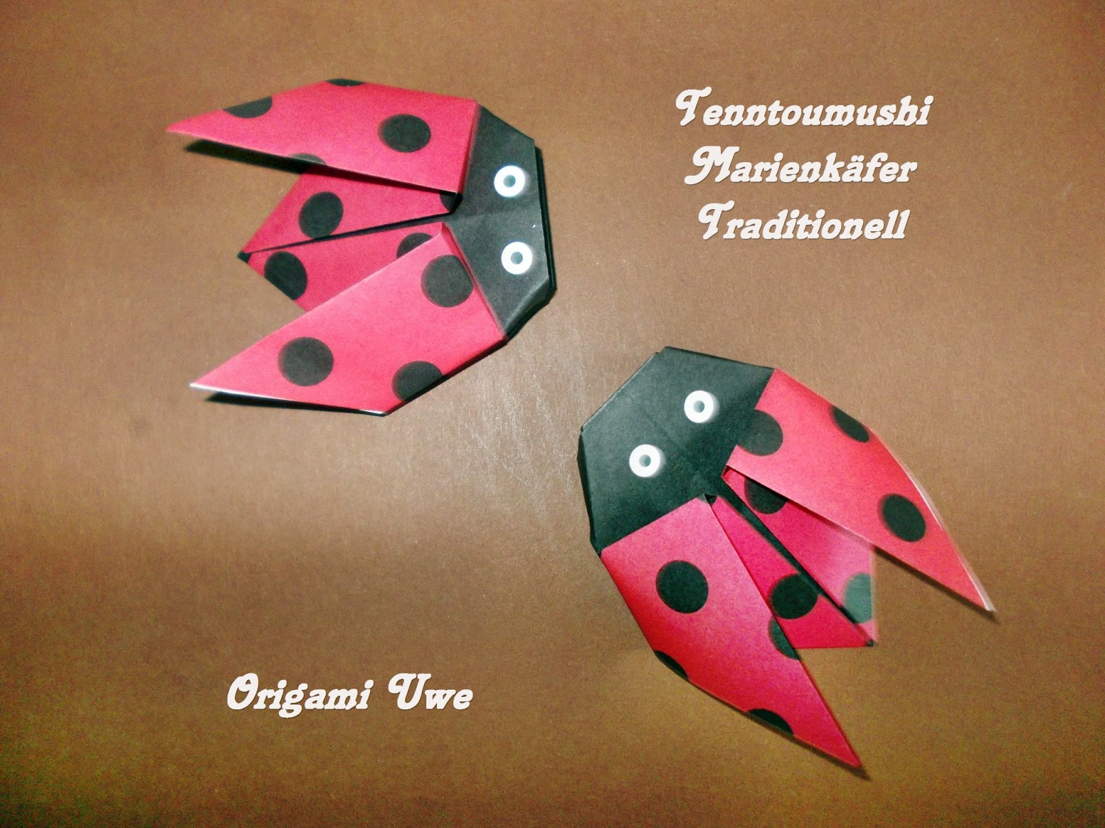 Origami, Fleurogami und Sterne : Marienkäfer - traditionell