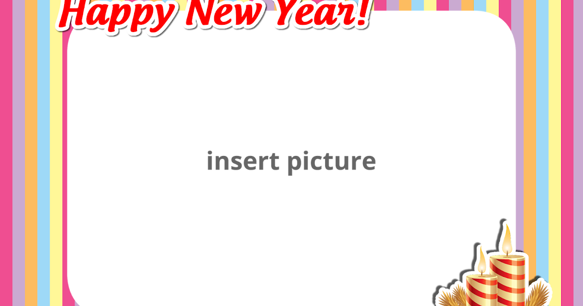 Happy New Year Stripe PNG Frame - Printable PNG Frames | Cartoon ...