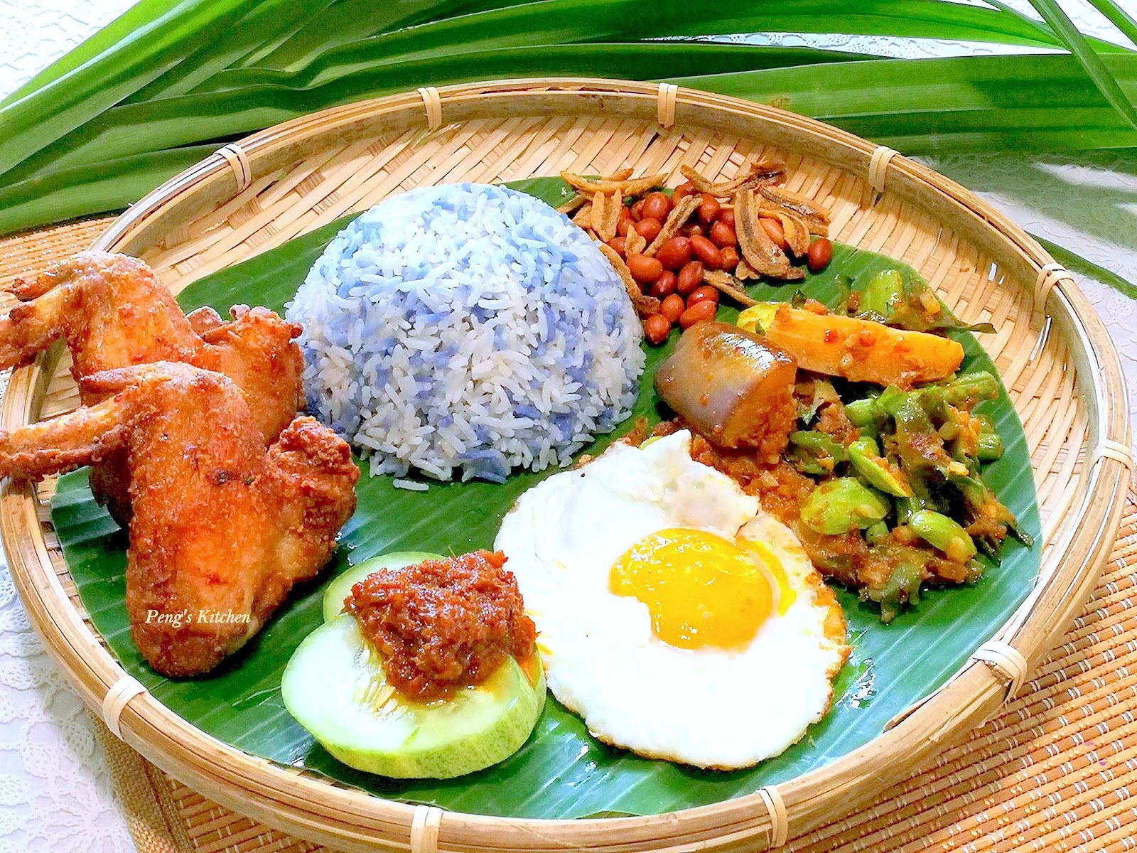 Peng's Kitchen: Blue Pea Nasi Lemak Set