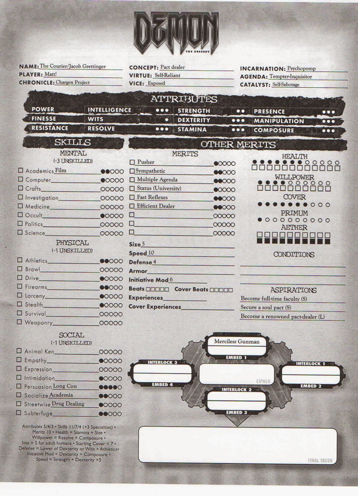 Demon The Fallen Character Sheet - vrogue.co