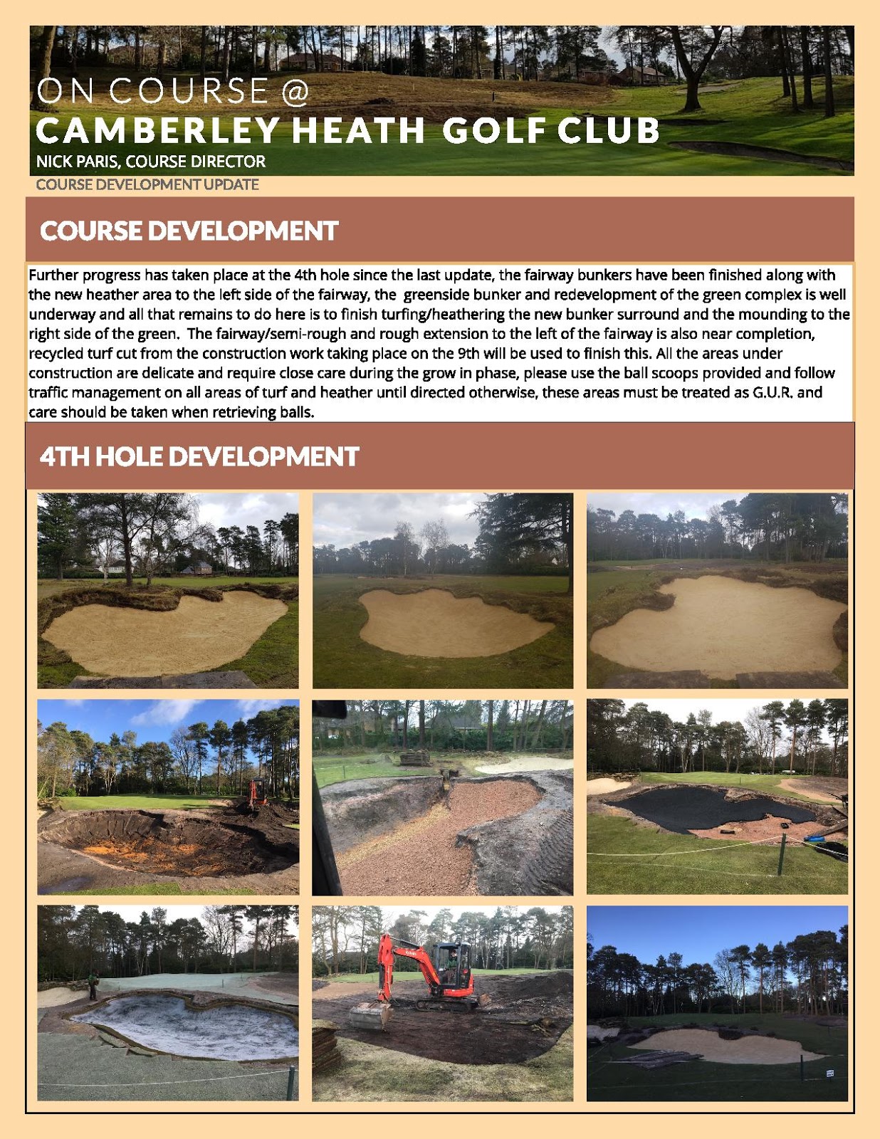 Camberley Heath Golf Club : Course Development Update