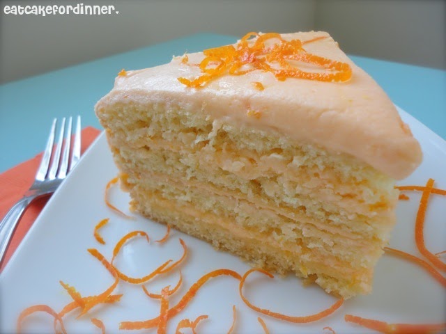 Eat Cake For Dinner: Orange Buttermilk Cake with Zesty-Sweet Curd Filling