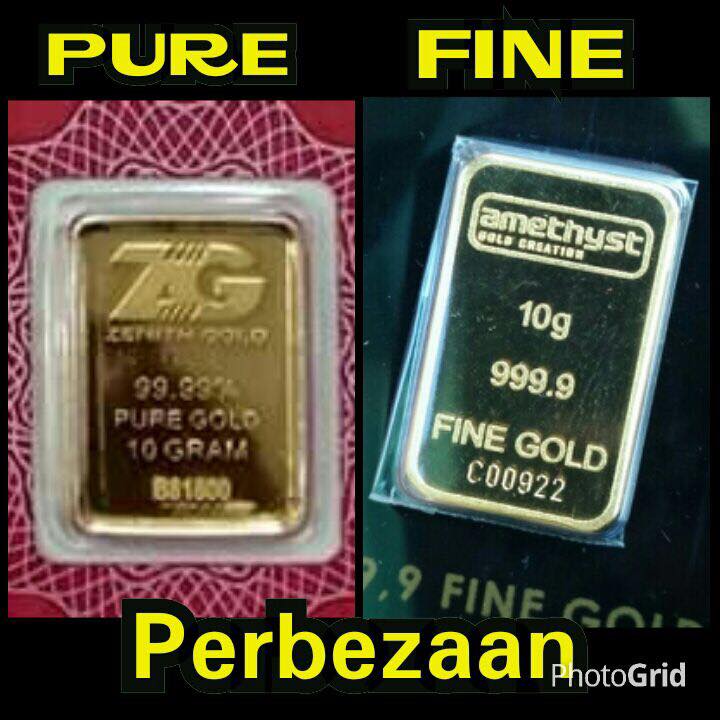 DEALER EMAS ORODESIGN: 🔬APA BEZA FINE GOLD DENGAN PURE GOLD 🔭