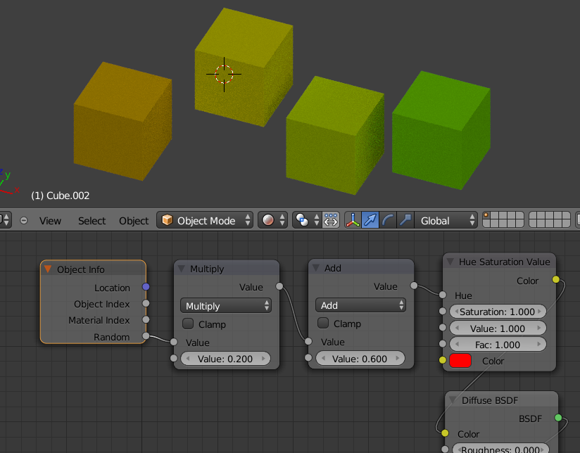 Blender 2.68 Cycles : 同一材質隨機顯現不同的顏色